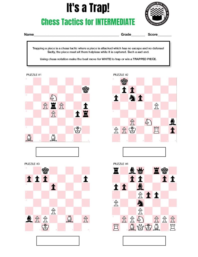 05 Trapped Pieces For Intermediate » Progress With Chess